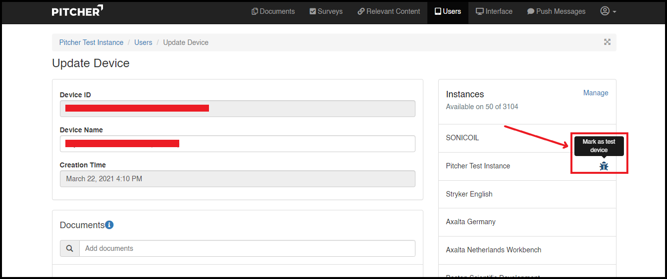 Marking a Device as a Test Device