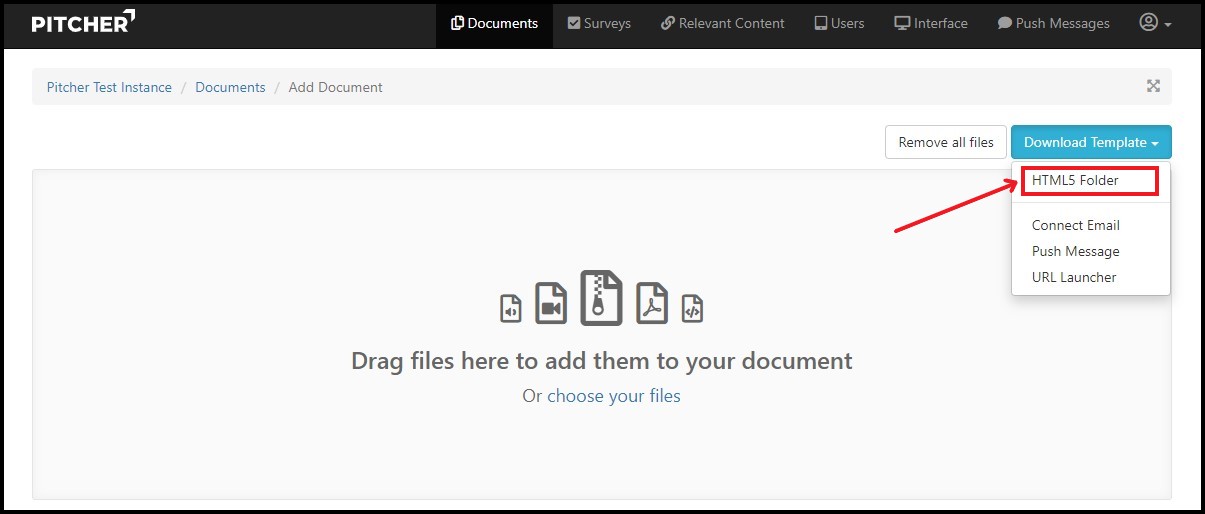 Upload Custom HTML5 Files