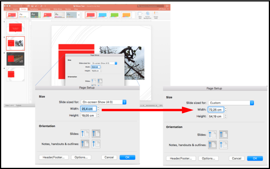 Slide Size and Scaling