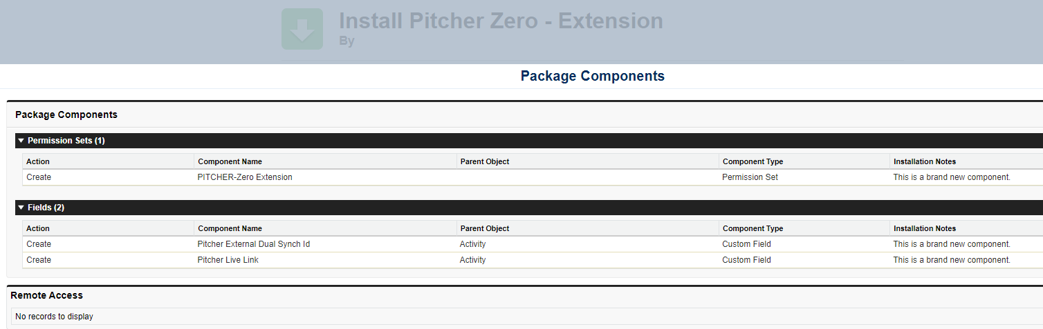 Installing the Zero - Extension Managed Package