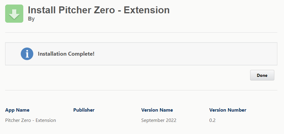 Installing the Zero - Extension Managed Package