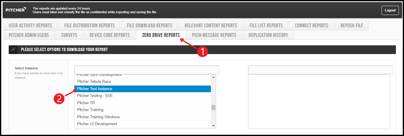 Pitcher Zero Drive Reports