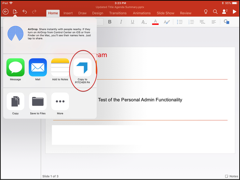Uploading from Microsoft PowerPoint
