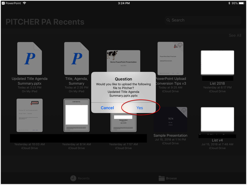Uploading from Microsoft PowerPoint