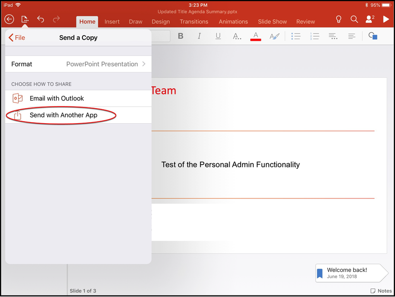 Uploading from Microsoft PowerPoint