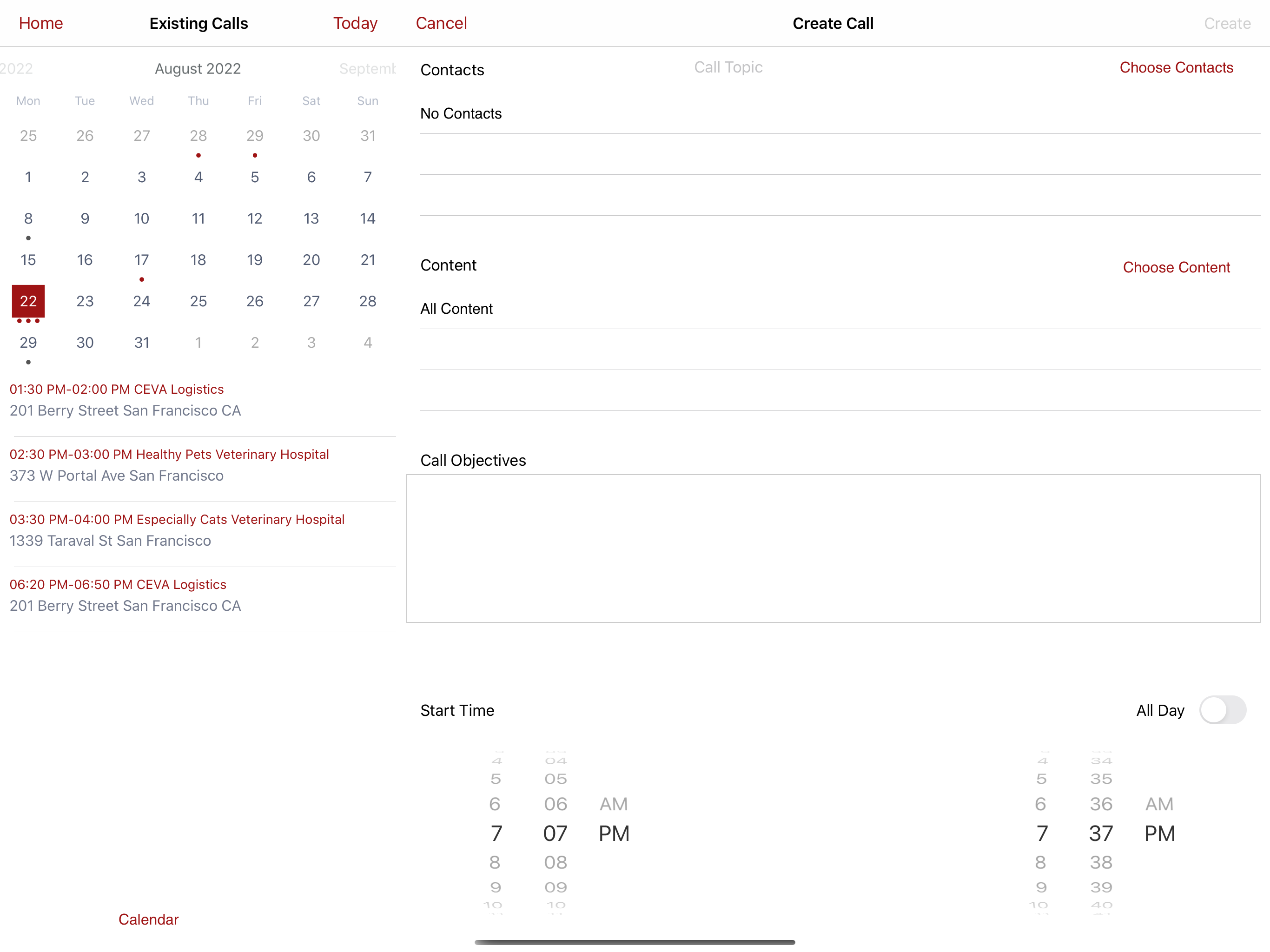 Calendar Integration in Impact